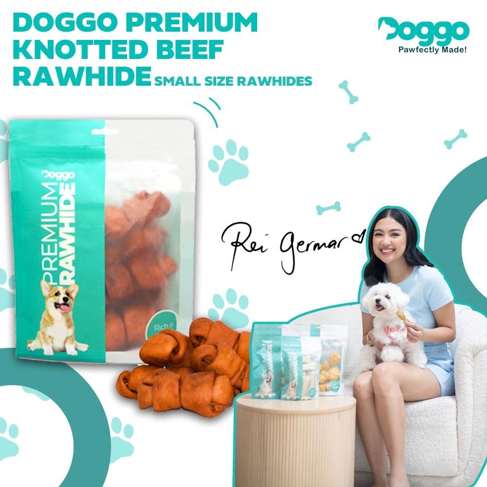 Doggo Premium Rawhide Knotted Beef Flavor (Available in 2 sizes)