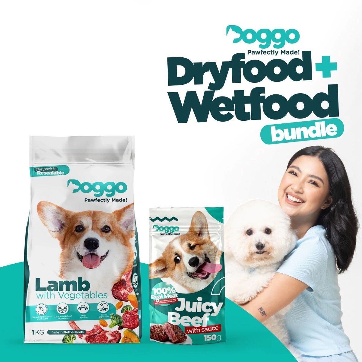 Bundle of Doggo Lamb with Vegetables 3kg + Doggo Wet Food
