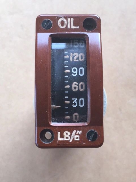 WWII Oil Pressure Gauge MK XI E. 1941. Spitfire Lancaster Bomber