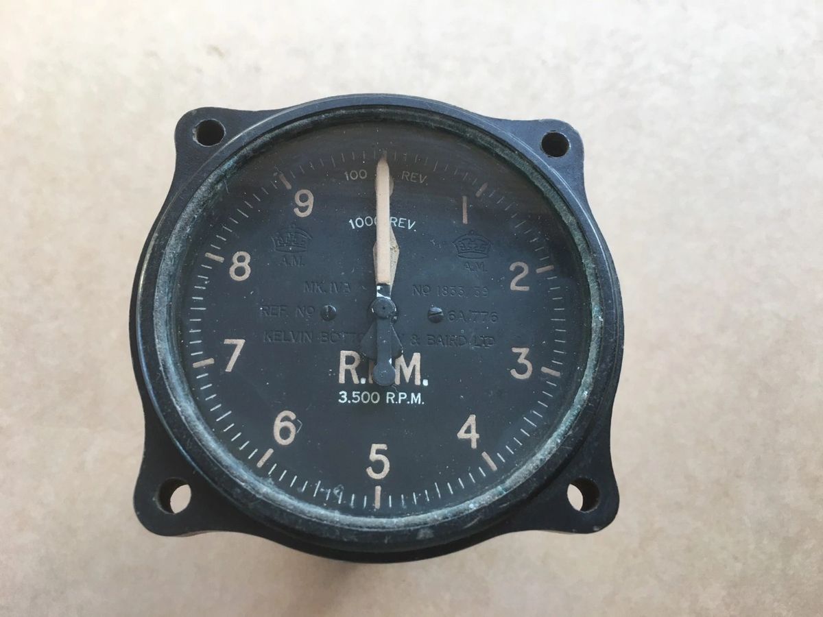 Battle of Britain dated 1939. MK IVA RPM Gauge. Stores Ref 6A/776. Twin ...