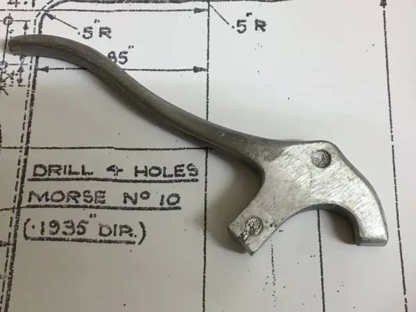 WWII Spitfire reproduction brake lever. Spade grip