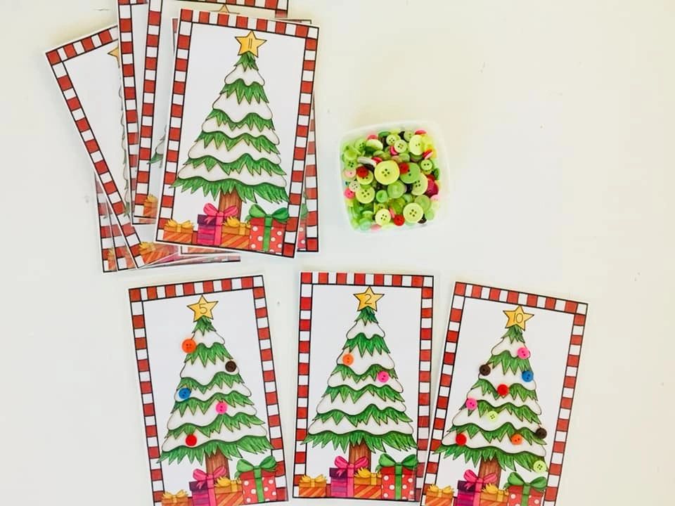 Atelier sapins et boutons