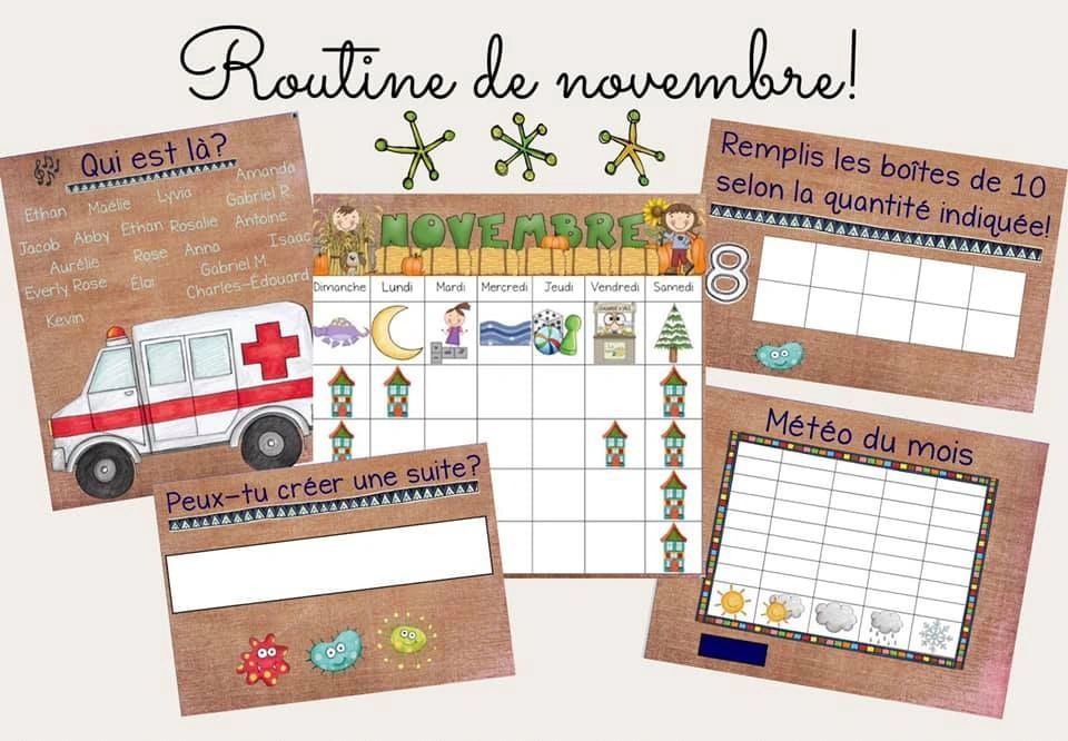 Routine du matin de novembre SMART NoteBook