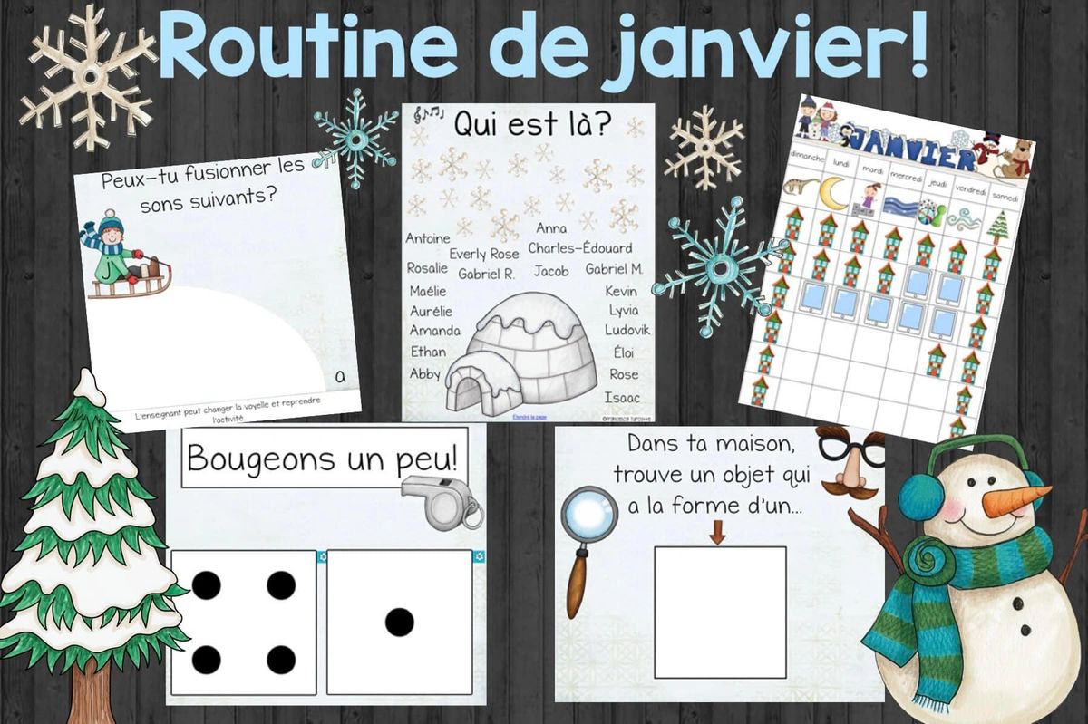 Routine du matin de janvier SMART Notebook