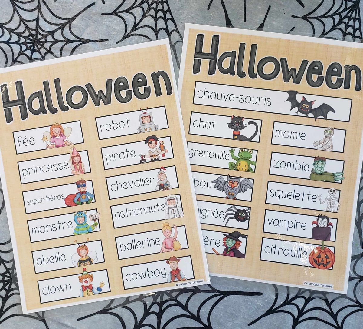 Mots Halloween en une feuille