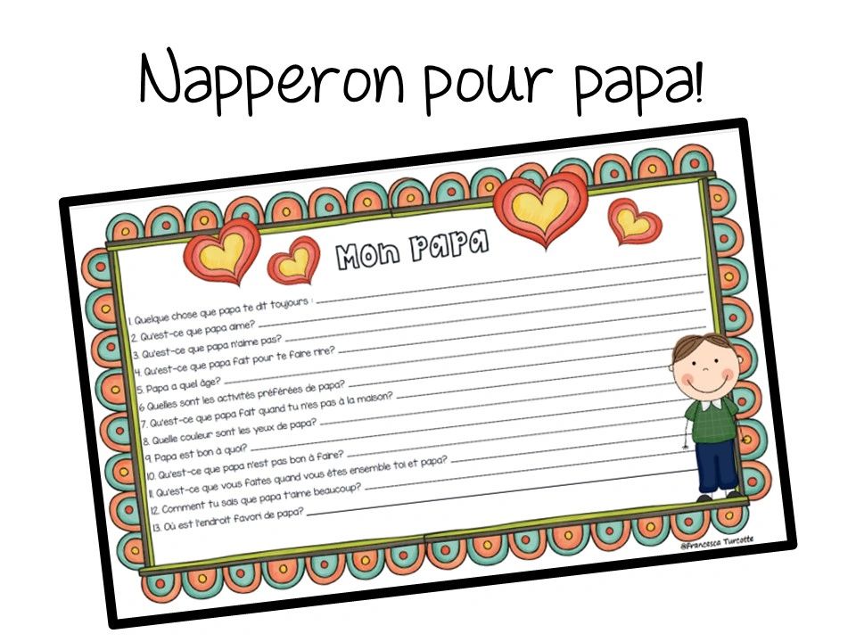 Napperon pour papa!