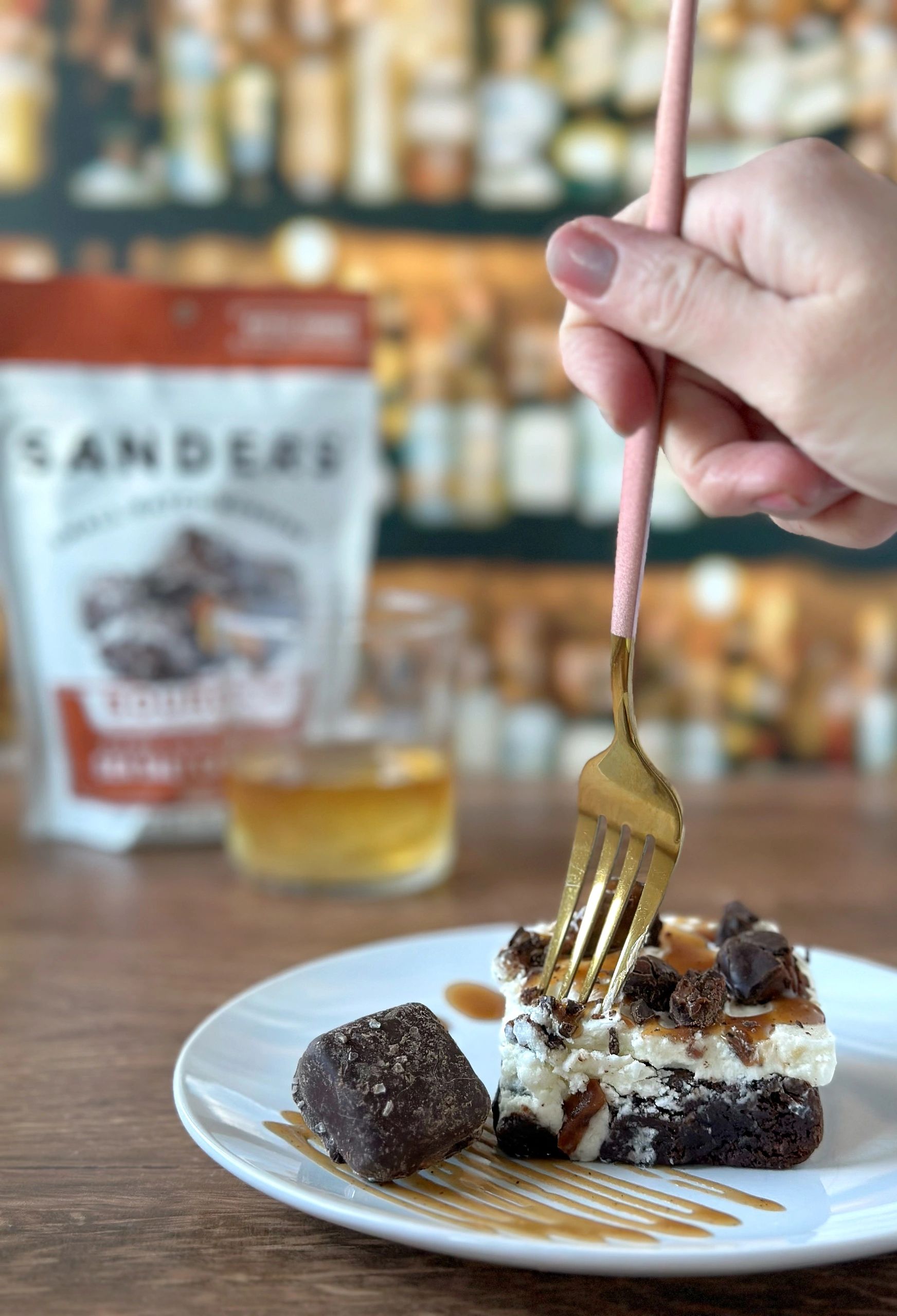 Boozy Bourbon Caramel Brownies
