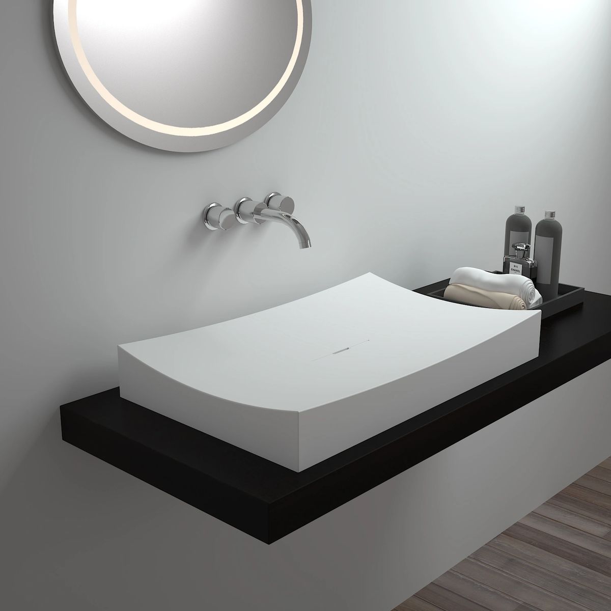 Wave 27" Luxurious Resin Stone Countertop Sink by NEXXT