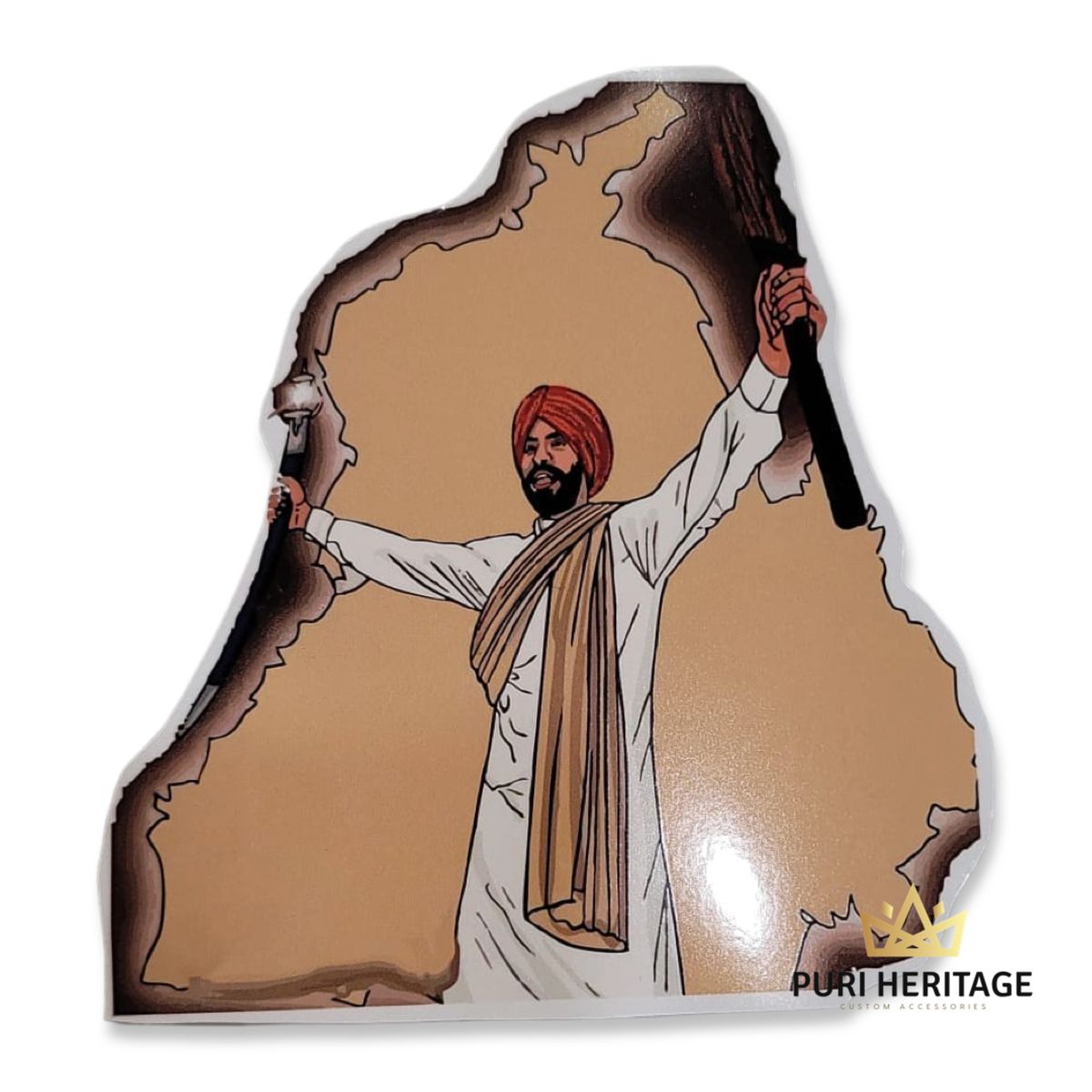Deep Sidhu with Punjab Map Decal / Poster