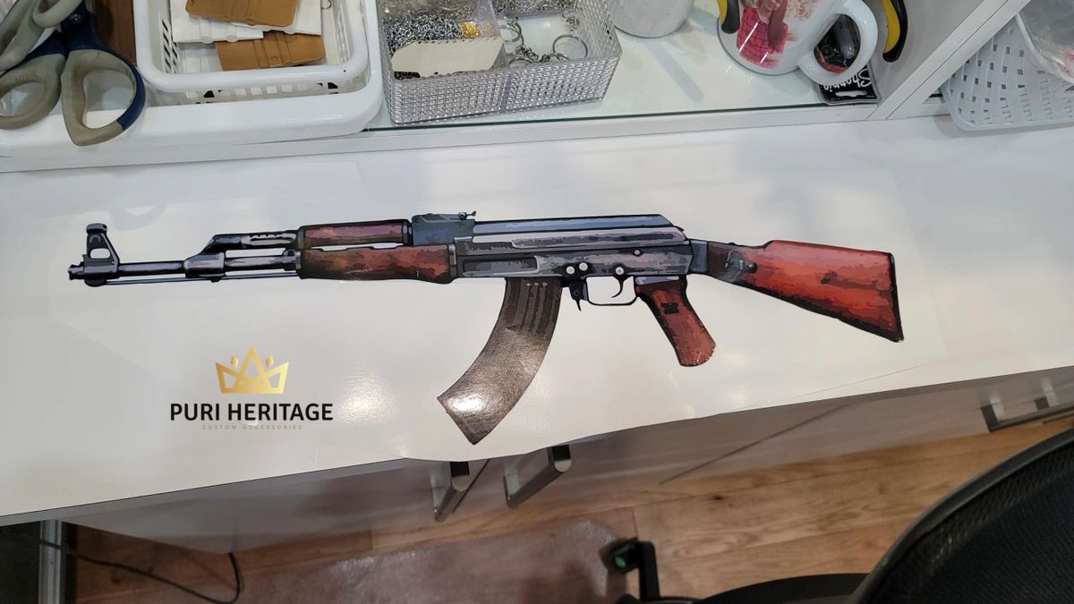 Colored Ak 47 Gun Sticker
