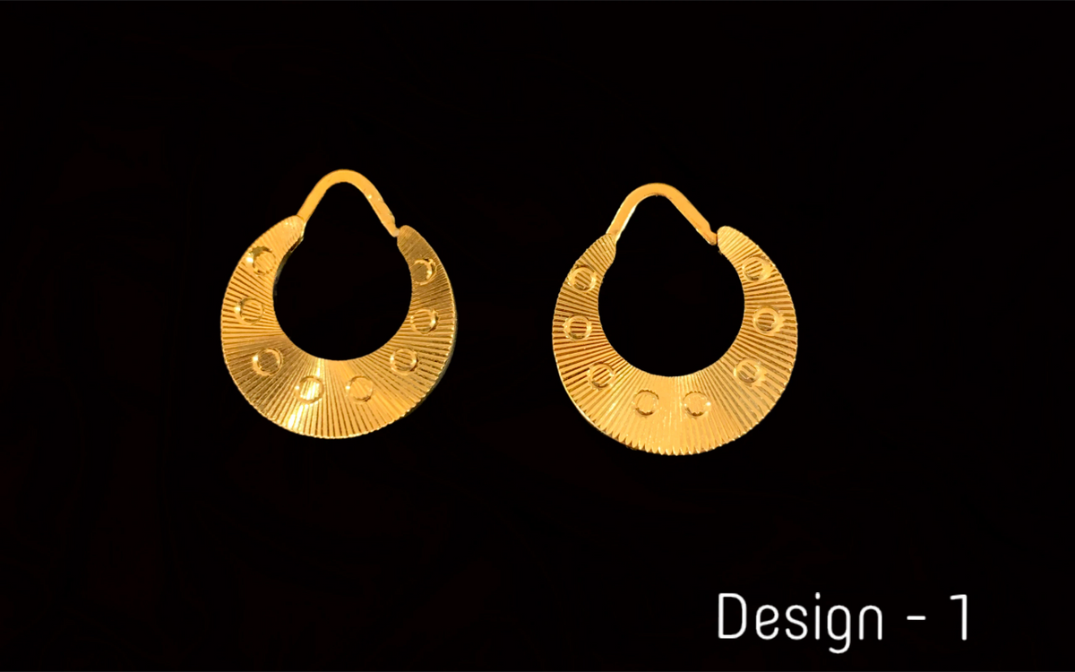 18K Gold Platted Men's Earring ( Nattiyan)