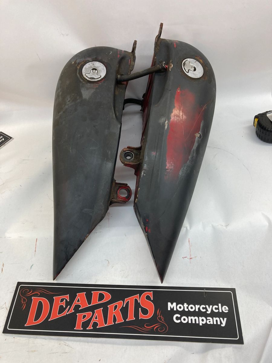 Harley Softail stretched flat side flush aircraft cap gas fuel tanks