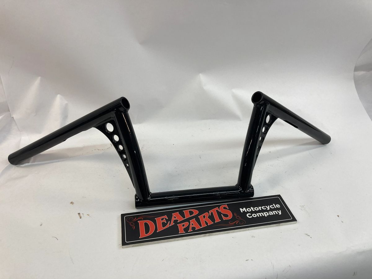 Harley custom black 1" Z-Bars gusset handlebars