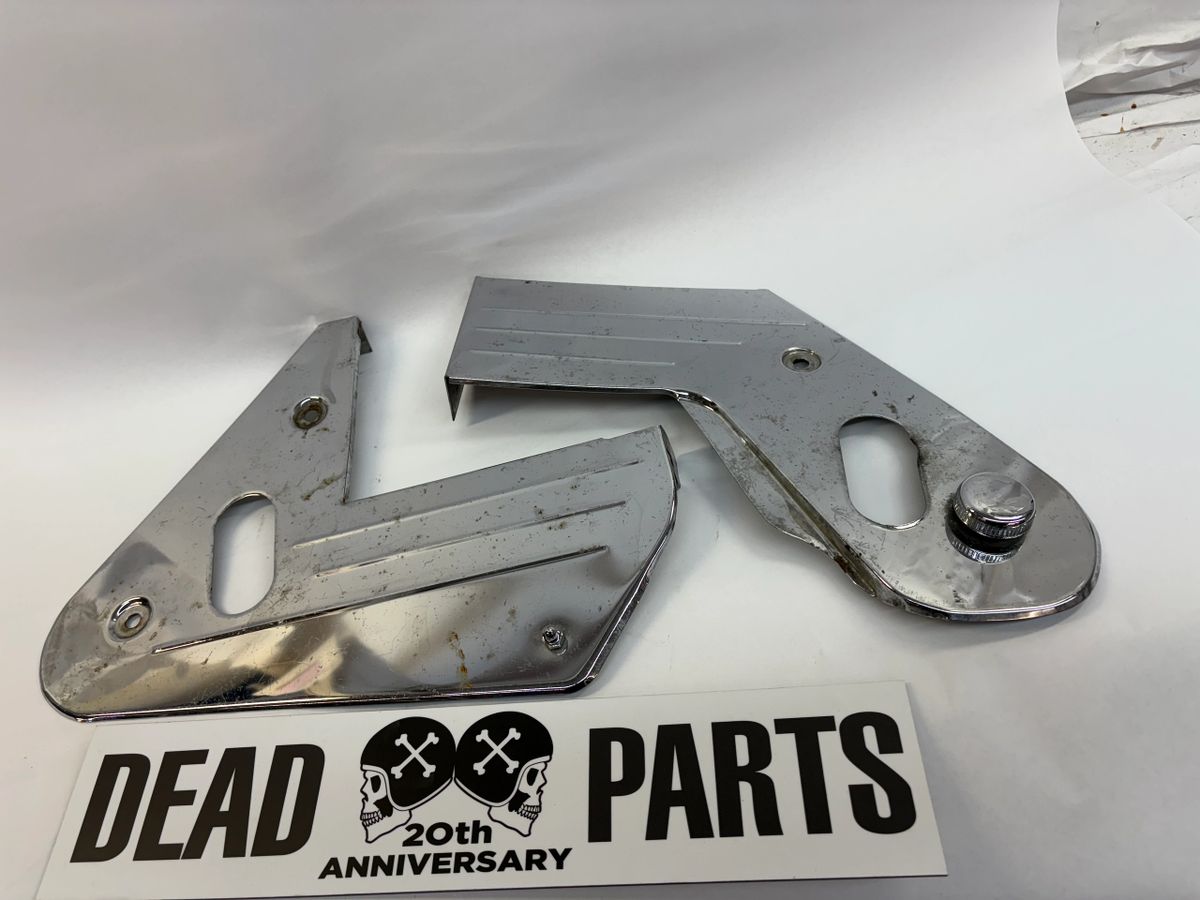 Harley Shovelhead FLH Electraglide chrome transmission oil tank side covers