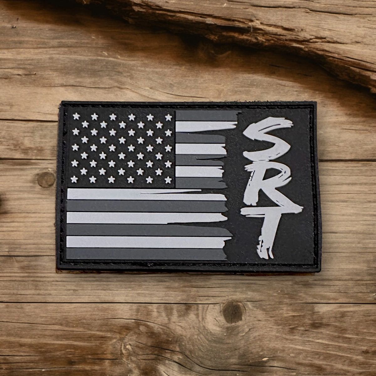 Subdued Tattered American Flag Special Response Team (SRT) PVC Patch