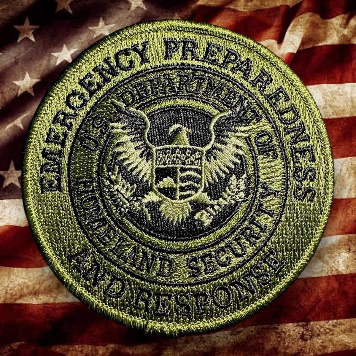 Subdued DHS Emergency Preparedness and Response Seal Green Patch