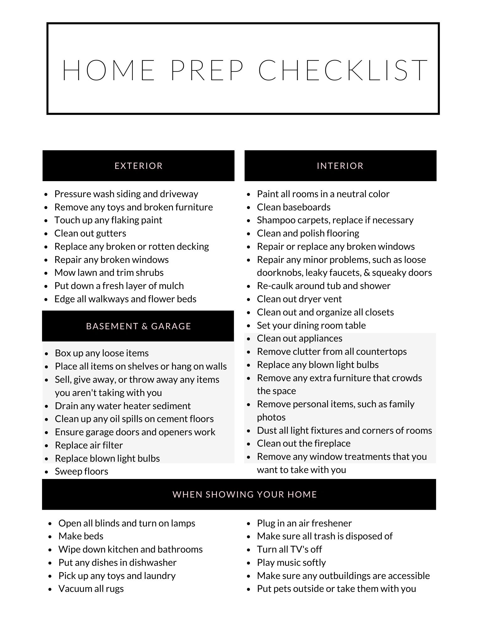 Prepping to List Your Home