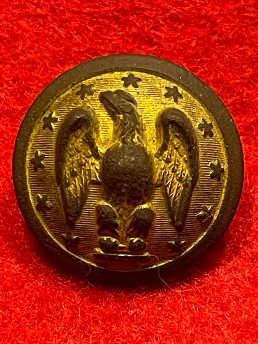 BLINDING DUG CONFEDERATE ARMY OFFICER COAT BUTTON (ALBERT'S CS5, TICE ...