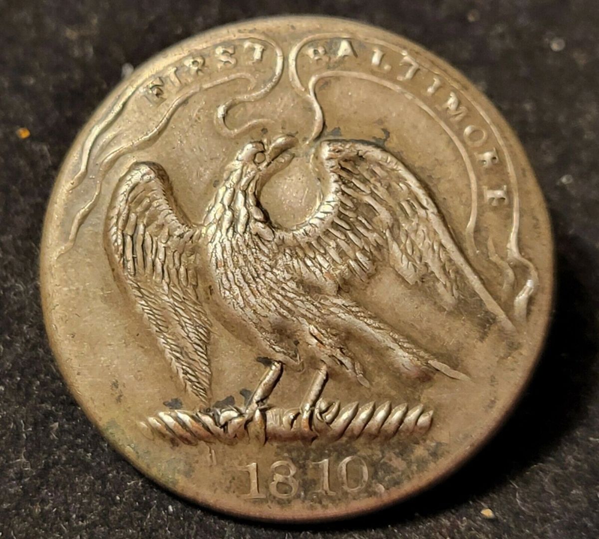 GORGEOUS AND ULTRA RARE SOLID SILVER FACE NONDUG PRE CIVIL WAR FIRST ...