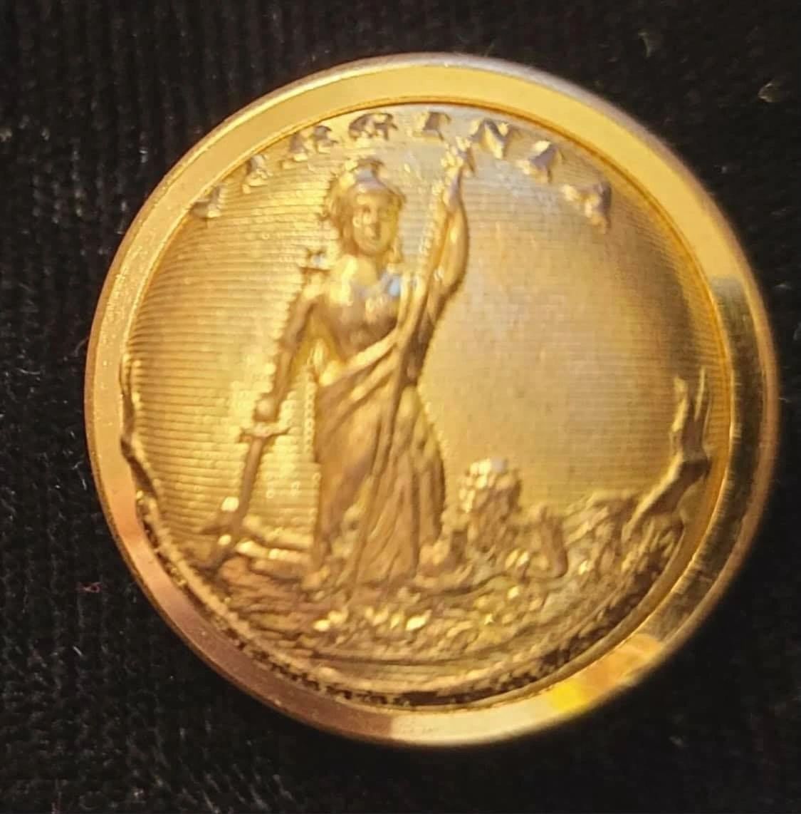 BLINDING NONDUG VA 18 VIRGINIA STAFF COAT BUTTON WITH 100 PERCENT ...