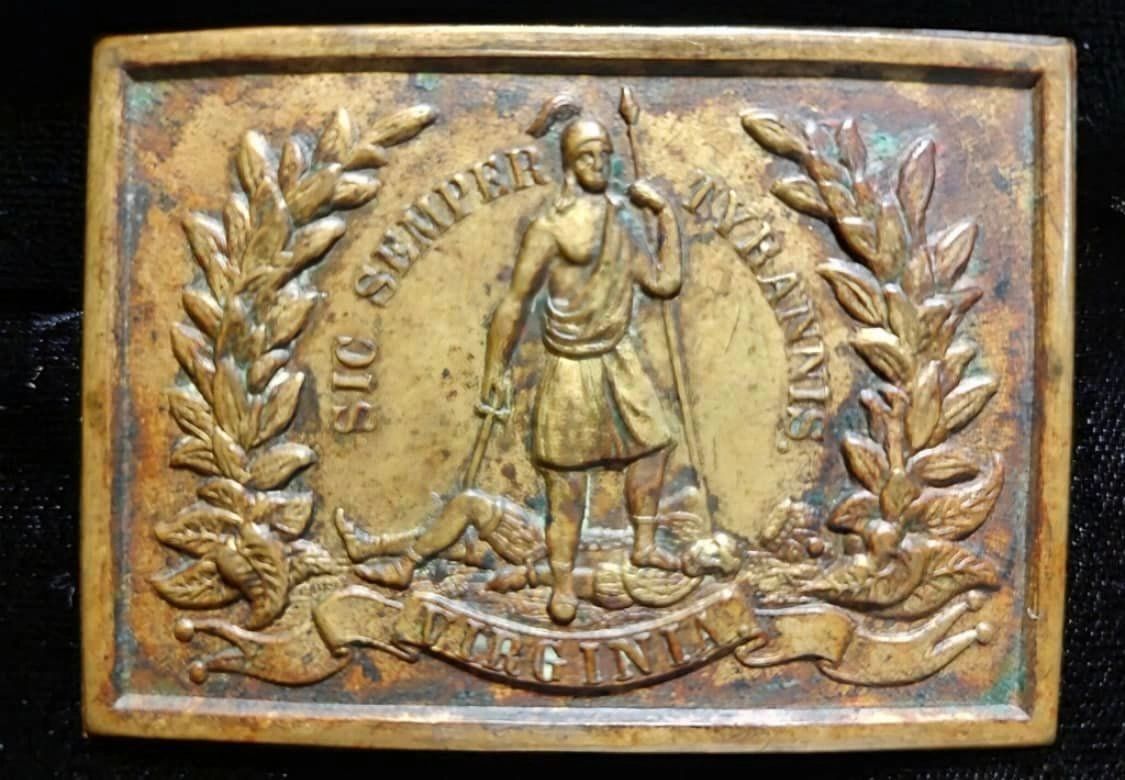 STAMPED VIRGINIA WAIST BELT PLATE DUG IN THE LATE 70'S. TONGUE HAS THE ...