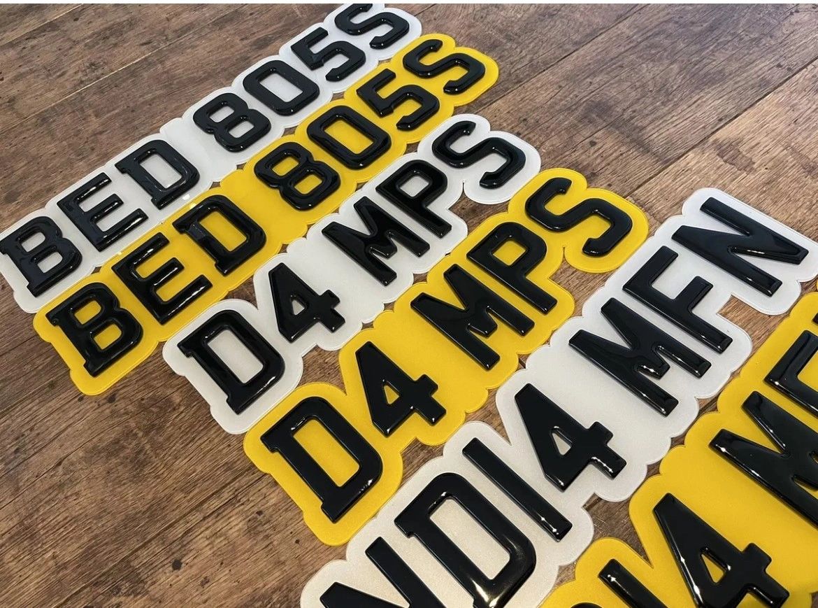 Bubble Laser Cut Number Plates