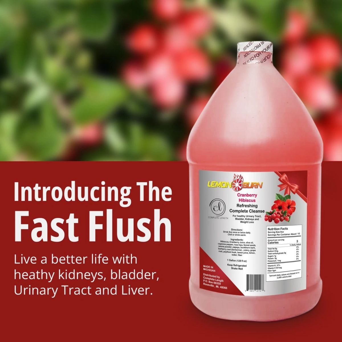 Cranberry Hibiscus Complete Cleanse Lemon Burn