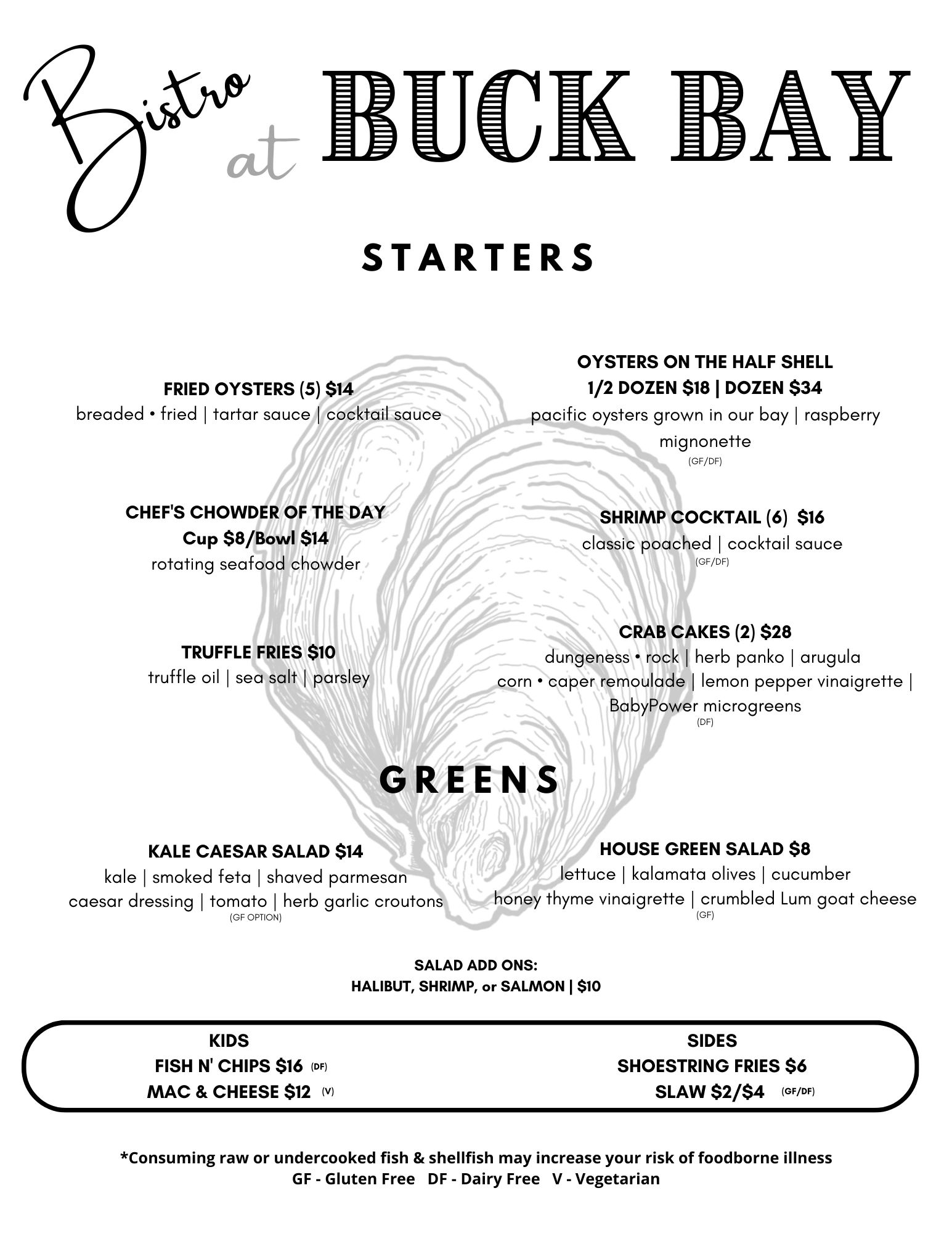 Bistro Menu