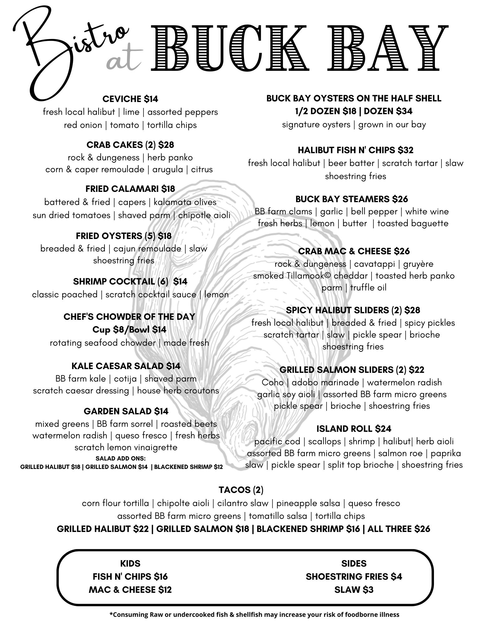 Bistro Menu
