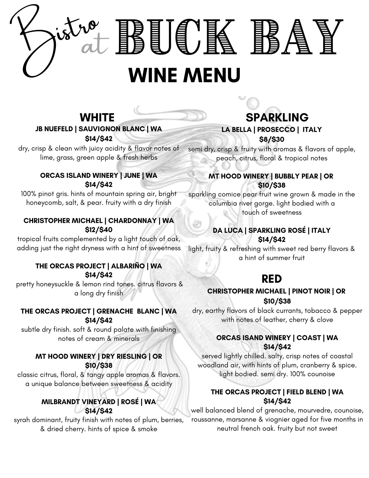Wine Menu