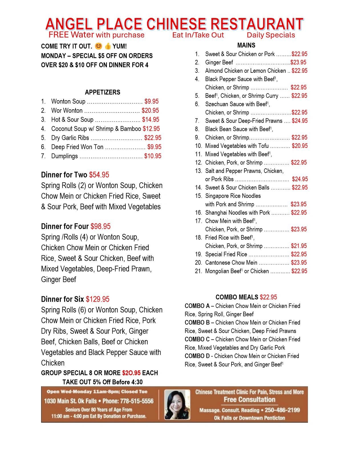 Angel Place - Taste the Tradition Chinese Restaurant in the Okanagan