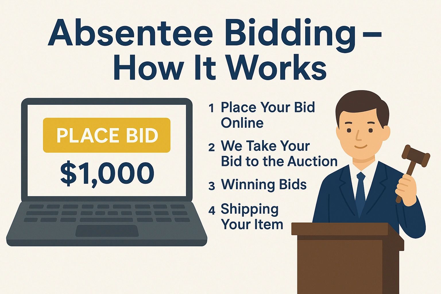 Can’t Make It to the Auction? Here’s How Absentee Bidding Works!