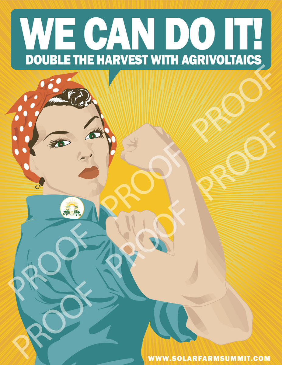 Rosie the Riveter - Double the Harvest with Agrivoltaics Poster