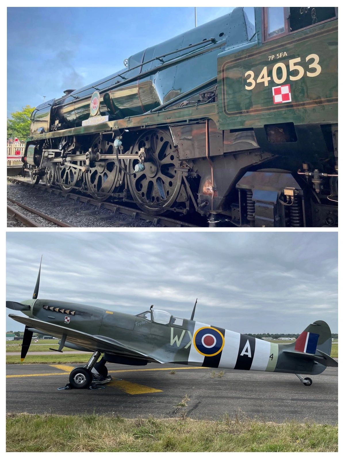 Public Debuts For Polish Squadron Steam Locomotive & Spitfire