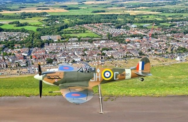 Time Travel For Spitfire BM597 at Lytham 1940's Festival