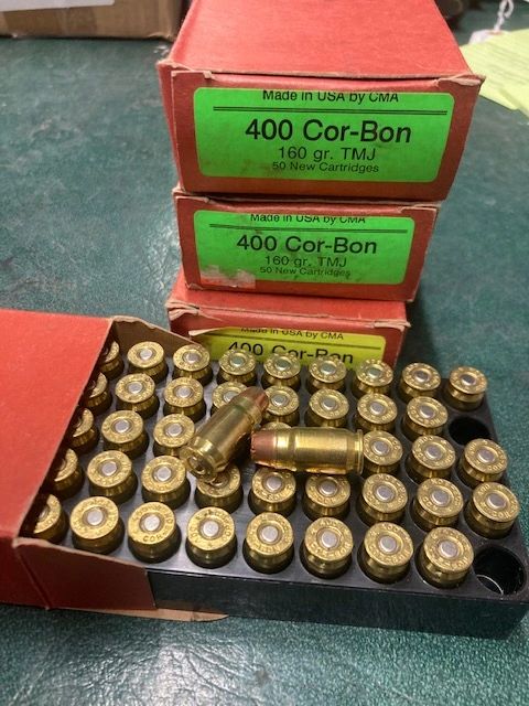 400 Cor-Bon loaded ammo and brass