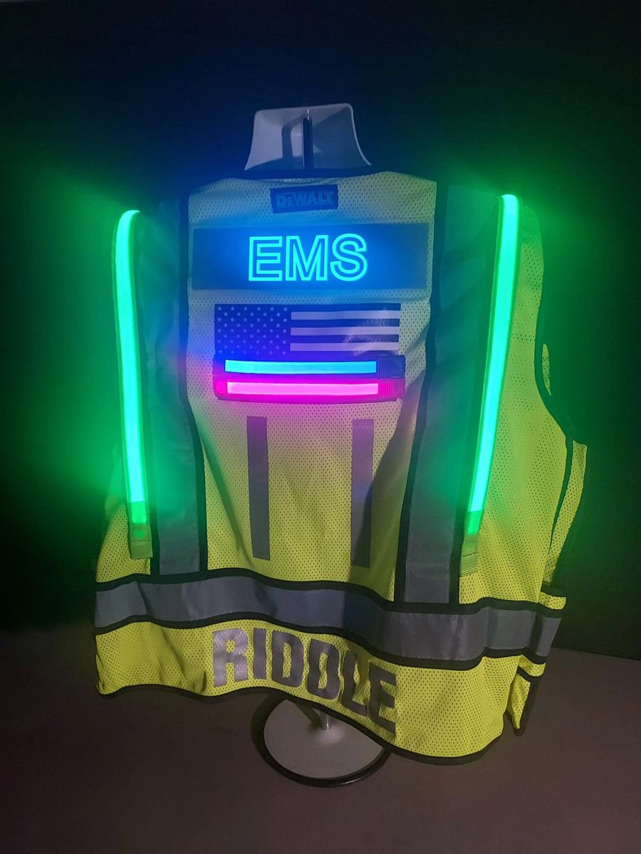 Fire / Fire Rescue / EMS Fiber Optic Lighted traffic safety vests in ...