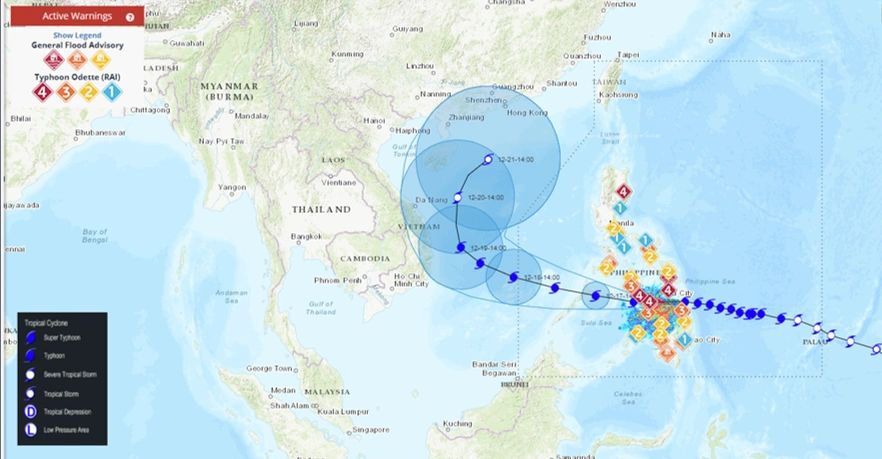 SUPER TYPHOON RAI (ODETTE) BATTERS THE PHILS.