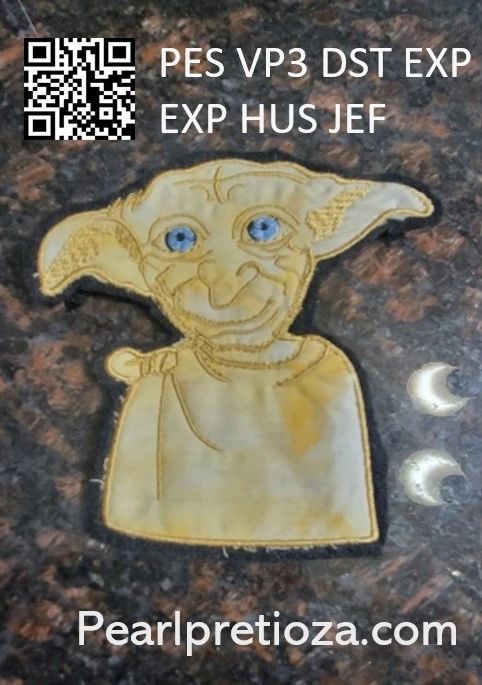 Dobby sketch , Harry Potter-inspired applique embroidery machine design ...