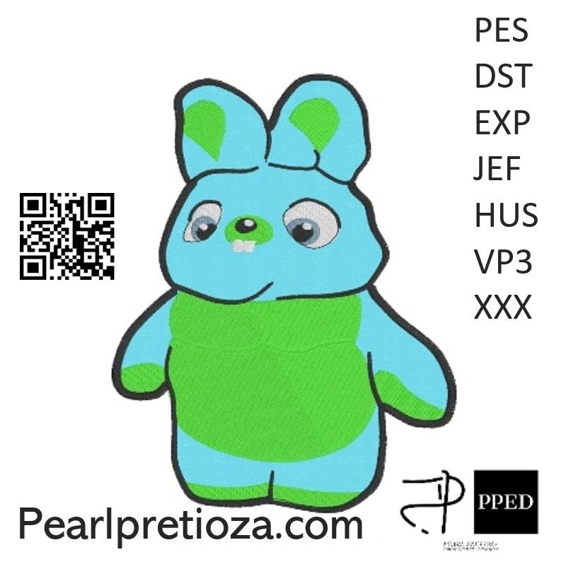 Stuffed blue Bunny, Toy story Disney-inspired applique embroidery ...