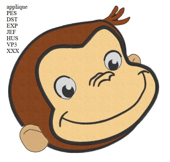 Curious George face applique