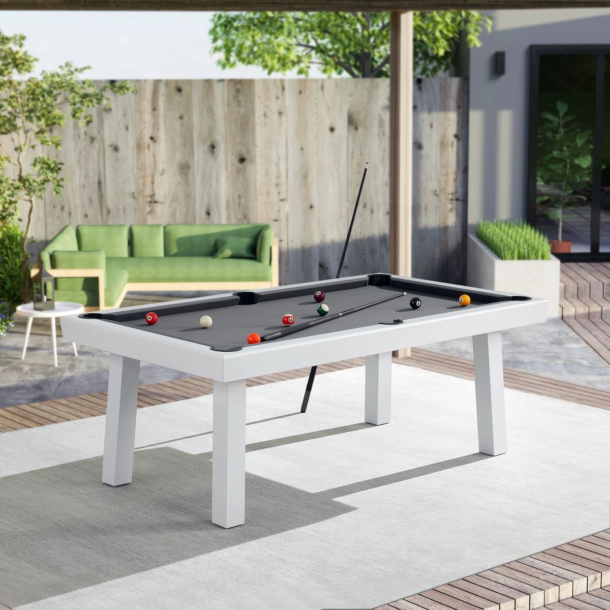 7' Slate Pool Table Charcoal Gray