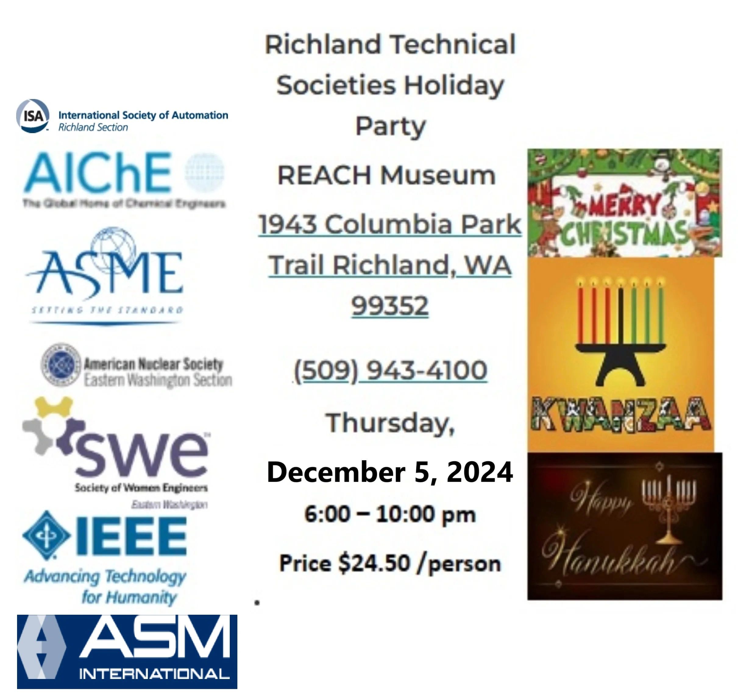 2024 Richland Technical Societies Holiday Party @ pay.pupid.world