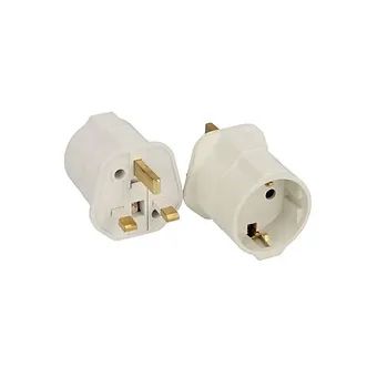 Power-On Adaptor From Schuko Socket To Bs 3 Pin Plug