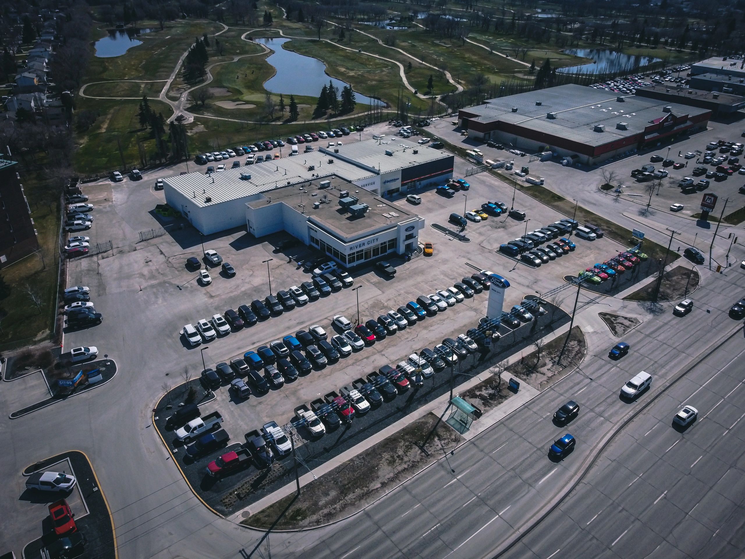 Car Dealership Drone Aerial Photography, Winnipeg