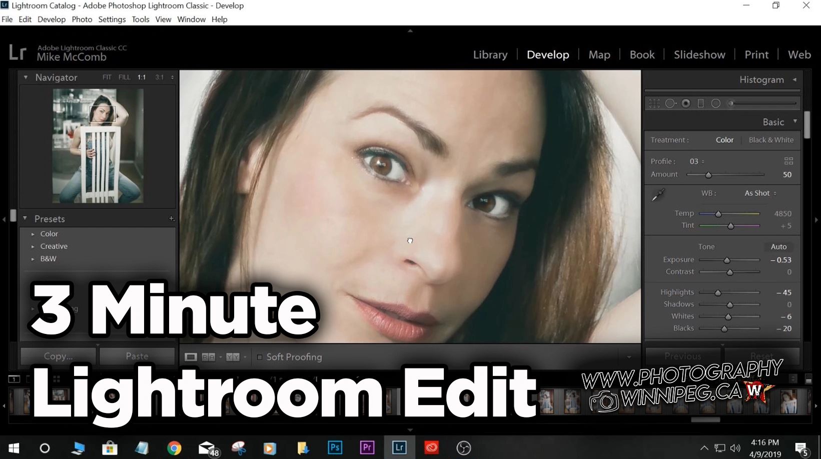 3 Minute Lightroom Edit, Suzi, Photography Winnipeg