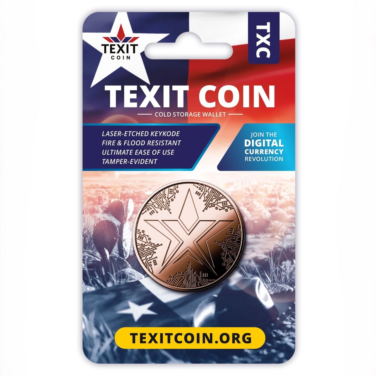 Texit Coin Cold Storage Wallet (Works with TEXITcoin Only)