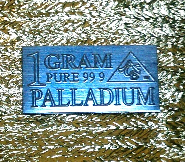 1 GRAM 99.9 Pure Palladium Bullion Bar (with or without ACB Certificate ...