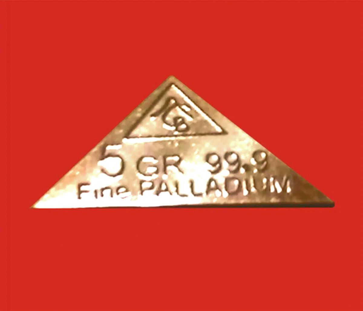 5 Grain 99.9 Pure Palladium Bullion Pyramid Bar (with or without ACB ...