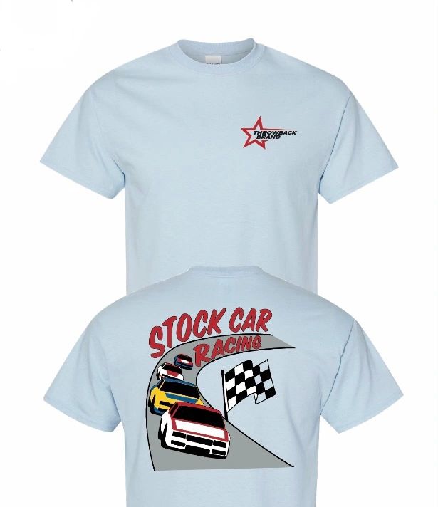 Stock Car Racing T-Shirt (Light Blue)